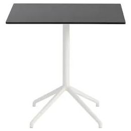 muuto Still Cafe Tisch, 75 x 65 cm, schwarz nanolaminat / wei&szlig;