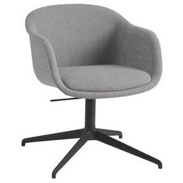 muuto Fiber Conference Armchair, swivel base with return and tilt, re-wool 108 / schwarz