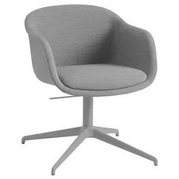 muuto Fiber Conference Armchair, swivel base with return and tilt, remix 133 / grau