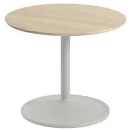 muuto Soft Beistelltisch, &Oslash; 48 cm, h&ouml;he 40 cm, eiche massiv / grau
