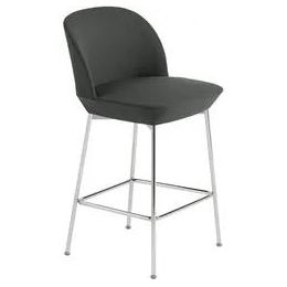 muuto Oslo Barhocker, h&ouml;he 65 cm, twill weave 990 / chrome