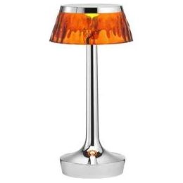 Flos Bon Jour Unplugged Tischleuchte Chrome Amber