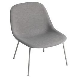 muuto Fiber Lounge Chair, tube base, remix 133 / grau