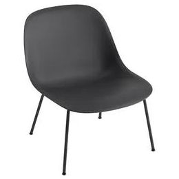 muuto Fiber Lounge Chair, tube base, schwarz