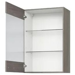 Glash&auml;ngeschrank KOCHSTATION "KS-Trea OG60-90", grau (eichefarben grau), B:60cm H:90cm T:35cm, Schr&auml;nke, Glash&auml;ngeschrank, inklusive zwei Glaseinlegeb&ouml;den, Breite 60 cm, H&ouml;he 90 cm