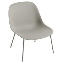 muuto Fiber Lounge Chair, tube base, grau