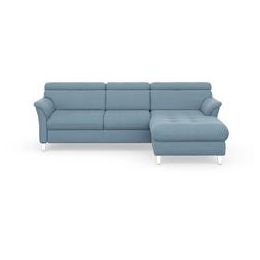 Sit & More Ecksofa SIT & MORE "Marano L-Form", blau (hellblau), B:257cm T:166cm, 98% Polyester, 2% Polyamid, Sofas, Ecksofa, inklusive Kopfteilverstellung, wahlweise mit Bettfunktion, Bettkasten