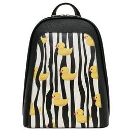 Tagesrucksack DOGO "Tidy Bag Rucksack Ducky Damen Backpack", schwarz, Lederimitat, Rucks&auml;cke
