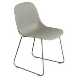 muuto Fiber Side Chair, sled base, grau / grau