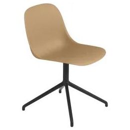 muuto Fiber Side Chair, swivel base, ochre / schwarz
