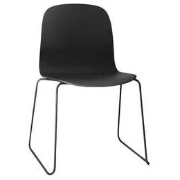 muuto Visu Chair, sled base, schwarz / schwarz