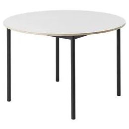 muuto Base Tisch rund, &Oslash; 110 cm, wei&szlig; laminat / schwarz