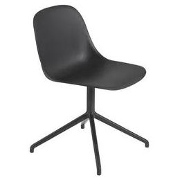 muuto Fiber Side Chair, swivel base, schwarz / schwarz