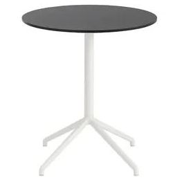 muuto Still Cafe Tisch, &Oslash; 65 cm, schwarz nanolaminat / wei&szlig;