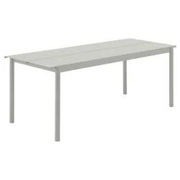 muuto Linear Steel Gartentisch, 220 x 90 cm, grau