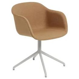 muuto Fiber Armchair, swivel base with return, remix 433 / grau