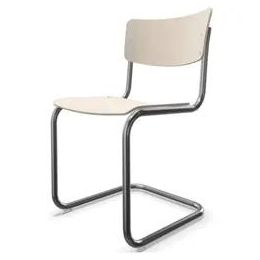 Thonet S 43 Freischwinger chrome Buche wei&szlig; lasiert