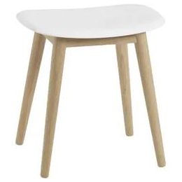 muuto Fiber Stool, wood base, natural white / eiche