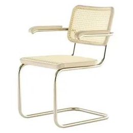 Thonet S 64 V Freischwinger Rohrgeflecht Nickelsilver