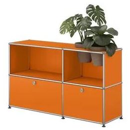 USM Haller Sideboard mit zwei Klappt&uuml;ren und Pflanzeneinsatz Reinorange