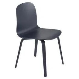 muuto Visu Chair, wood base, midnight blue