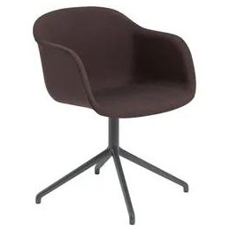 muuto Fiber Armchair, swivel base with return, remix 373 / schwarz