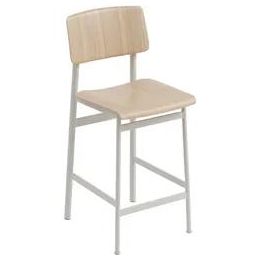 muuto Loft Barhocker, h&ouml;he 65 cm, eiche natur / grau