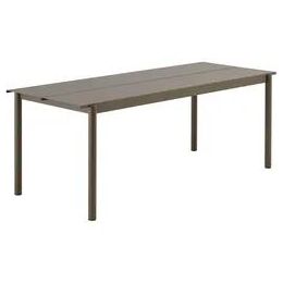 muuto Linear Steel Gartentisch, 200 x 75 cm, taupe