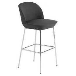 muuto Oslo Barhocker, h&ouml;he 75 cm, twill weave 990 / chrome