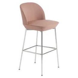 muuto Oslo Barhocker, h&ouml;he 75 cm, twill weave 530 / chrome