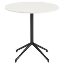 muuto Still Cafe Tisch, &Oslash; 75 cm, wei&szlig; nanolaminat / schwarz
