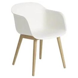 muuto Fiber Armchair, wood base, natural white / eiche