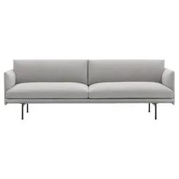 muuto Outline Sofa 3-Sitzer, clay 12 / schwarz