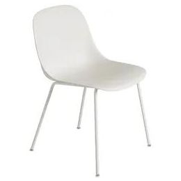 muuto Fiber Side Chair, tube base, natural white / wei&szlig;