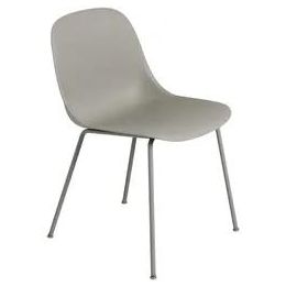 muuto Fiber Side Chair, tube base, grau / grau