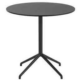 muuto Still Cafe Tisch, &Oslash; 75 cm, schwarz nanolaminat / schwarz