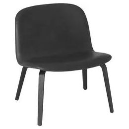 muuto Visu Lounge Chair, refine leder schwarz / schwarz