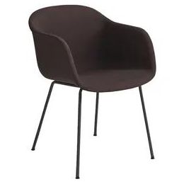 muuto Fiber Armchair, tube base, remix 373 / schwarz
