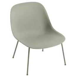 muuto Fiber Lounge Chair, tube base, dusty green