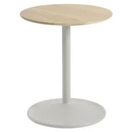 muuto Soft Beistelltisch, &Oslash; 41 cm, h&ouml;he 48 cm, eiche massiv / grau
