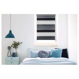 Doppelrollo mydeco "Just-Triple" Gr. 2, grau (grau, wei&szlig;), B:120cm H:160cm, Polyester, Rollos