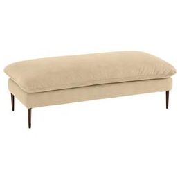 Hocker W.Schillig "enjoy&MORE", beige (sahara s37), B:151cm H:45cm T:71cm, Chenille-Flachgewebe R66 (85% Polyester, 15% Nylon);Longlife Xtra-Leder Z59: Glattleder mit modischer Pr&auml;gung. Hautst&auml;rke 0, 9 - 1, 1 mm;Stoff S37 (100% Polyester), Hocker, Hocker, F&uuml;&szlig;e bronze pulverbeschichtet, Breite 151 cm