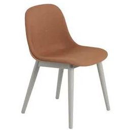 muuto Fiber Side Chair, wood base, remix 452 / grau