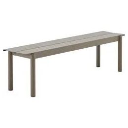 muuto Linear Steel Gartenbank, 170 cm, taupe