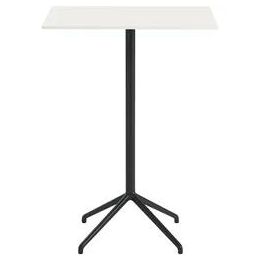 muuto Still Cafe Stehtisch, 75 x 65 cm, wei&szlig; nanolaminat / schwarz