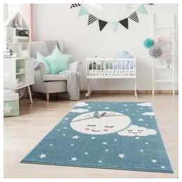 Kinderteppich Carpet City "Anime9383", blau, B:140cm H:11mm L:200cm, Polypropylen (PP), Teppiche, Spielteppich, pflegeleichter Spieleteppich, Kinderzimmer