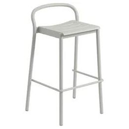 muuto Linear Steel Barhocker, h&ouml;he 75 cm, grau