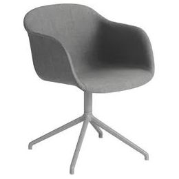 muuto Fiber Armchair, swivel base with return, remix 133 / grau