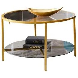 Couchtisch PAROLI, gold (gold, gold, grau), B:75cm H:45cm T:75cm, Tische, Couchtisch