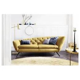 Recamiere Home Affaire "Beatrice, bequem und zeitlos elegant, Breite 223cm", gelb (curry), B:223cm H:84cm T:95cm, Samtoptik (100 Polyester), Sofas, Recamiere, Recamiere links oder rechts, passend zur "Beatrice"-Serie